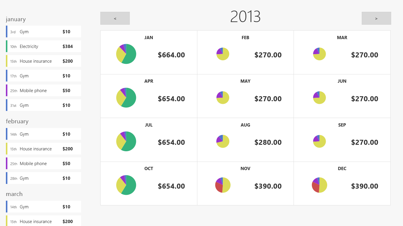 Billminder - Windows 8 App